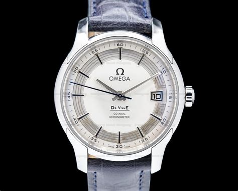 48294 Omega De Ville Co Axial Hour Vision Silver Dial Ss Alligator