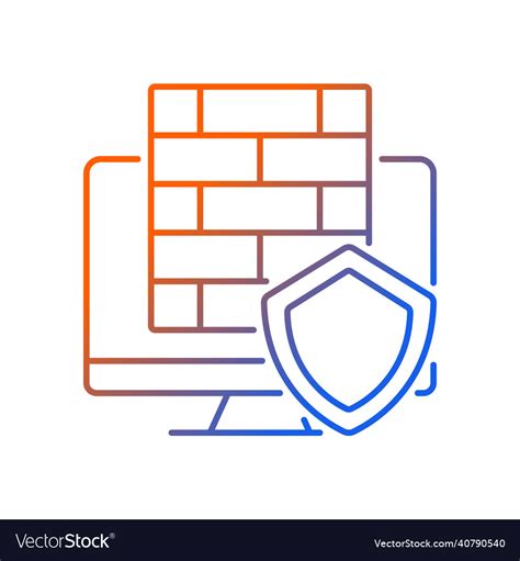Firewall Gradient Linear Icon Royalty Free Vector Image