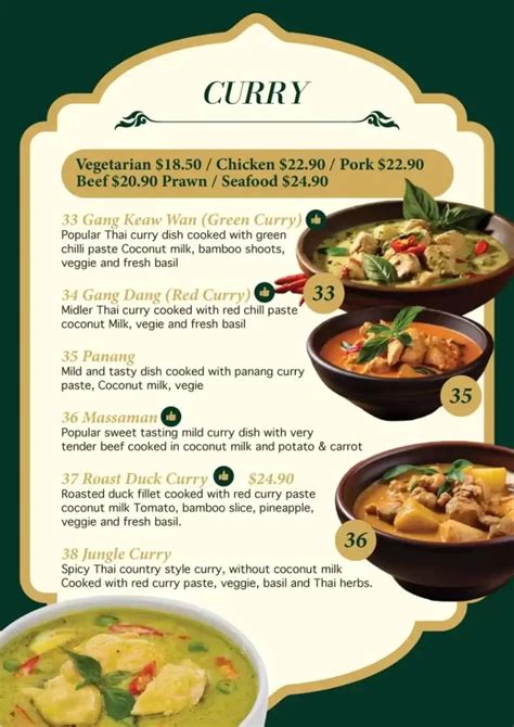 Thai Food Menu Perth Thai Restaurant Perth