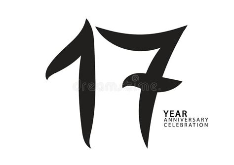 17 Year Anniversary Celebration Black Color Logotype Vector 17 Number