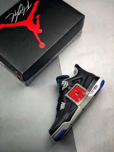 Aj Jordan 4 Motorsport Away Blackgame Royal Matte Silver White 308497