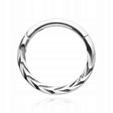 Kolczyk Kółko Clicker Srebrny Ozdobny Szlif Daith Septum Piercing 12