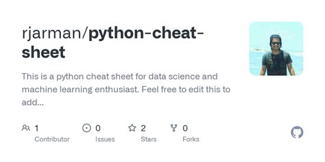 Github Rjarman Python Cheat Sheet This Is A Python Cheat Sheet For Data Science And Machine