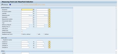 OIRF SAP Tcode Measuring Point List