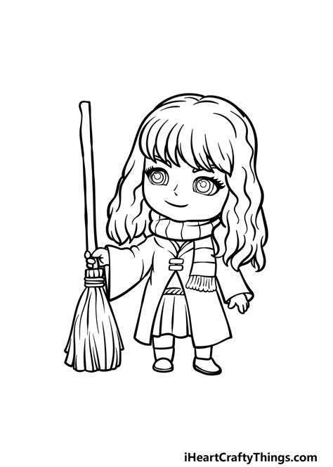 How To Draw Harry Potter Ron And Hermione Step By Step At Charles