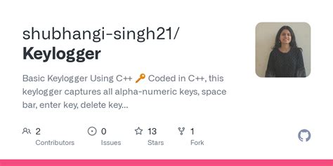 github shubhangi singh21 keylogger basic keylogger using c 🔑 coded