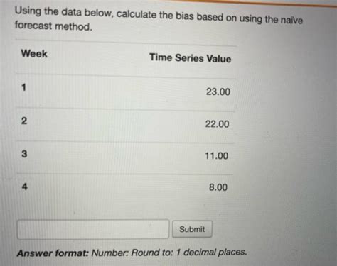 Solved Using The Data Below Calculate The Bias Based On