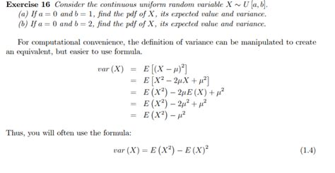 Solved Exercise Consider The Continuous Uniform Random Chegg
