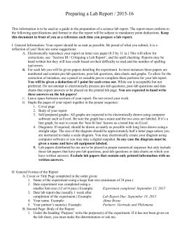 AP Biology Formal Lab Report Format