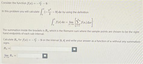 Solved Consider The Function F X X22 9 In This Problem You Chegg Com