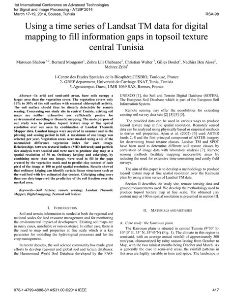 Pdf Using A Time Series Of Landsat Tm Data For Digital Mapping To Fill Information Gaps In