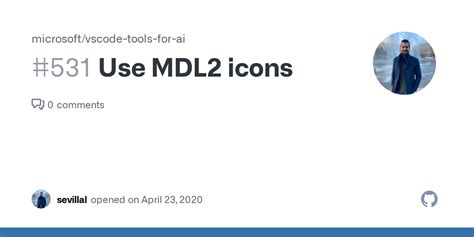 use mdl2 icons · issue 531 · microsoft vscode tools for ai · github