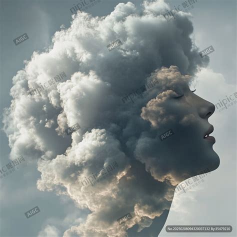 Ai创作图人面云 像人头的云 超现实的云朵 超现实美学 想象云朵 想象的头颅 超现实梦 意识流 人类的思想 灵魂探索的景象 潜意识 超现实的氛围 创意云彩 超现实主义图片 效果头nipic