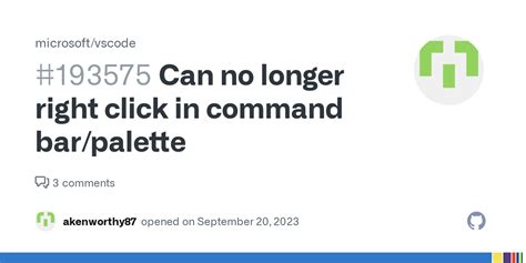 Can No Longer Right Click In Command Barpalette · Issue 193575