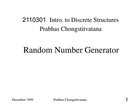 Ppt Random Number Generator Powerpoint Presentation Free Download