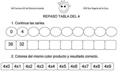 Te Cuento Un Cuento Repaso De La Tabla De 4