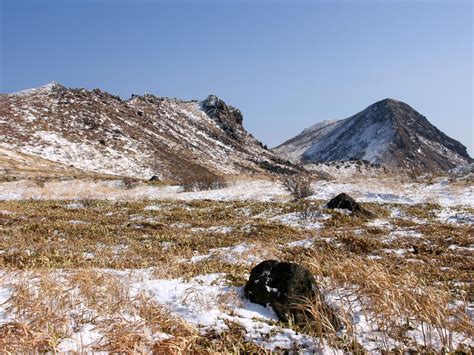 無料壁紙写真素材集1月冬山岳九重雪景色