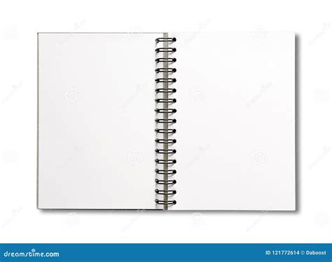 Blank Open Spiral Notebook Isolated On White Stock Photo Image Of Pages Page 121772614