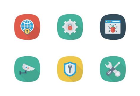 internet security flat square rounded shadow vol 2 icons by iconic hub internet security