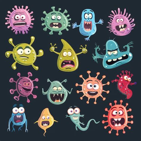 Premium Photo Animated Cartoon Microorganisms And Viruses Animated Pathogen Microorganisms