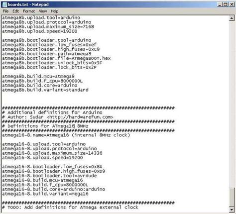 Programación ATmega16A usando arduino IDE Paso 2 Board txt askix com