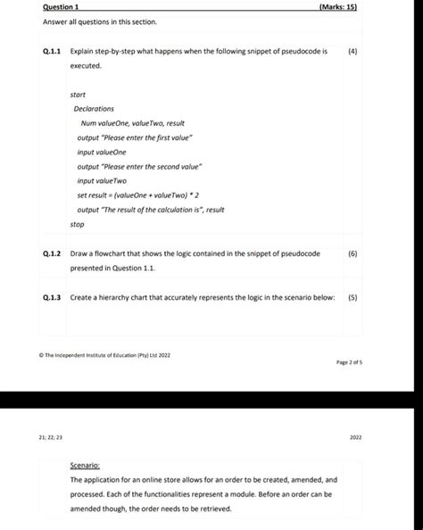 Solved Marks 15 4 Question 1 Answer All Questions In