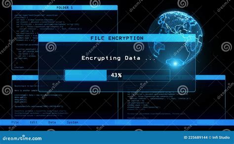 cyber security message futuristic computer screen encrypted programming security hacking stock