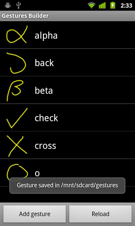Android Coding Gestures Builder Create Your Gestures Library