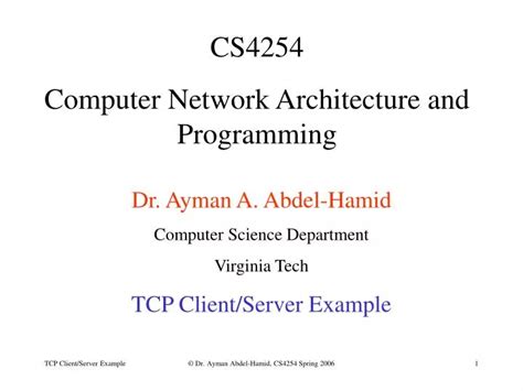 Ppt Cs4254 Computer Network Architecture And Programming Powerpoint Presentation Id1076079