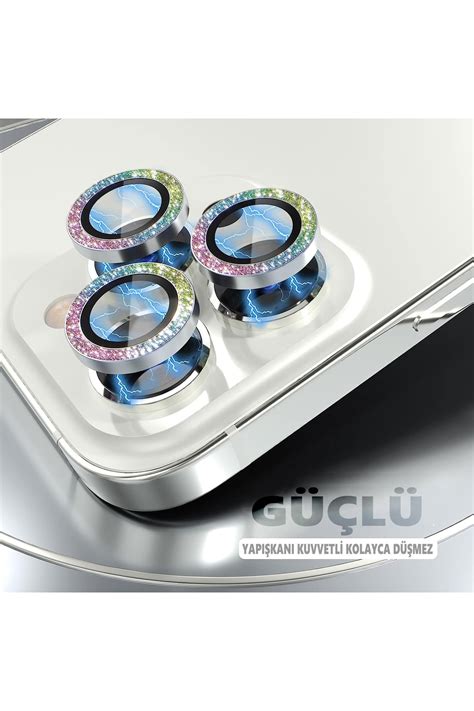 Edelfu Iphone 14 Pro Max 14 Pro Uyumlu Simli Kamera Lens Koruması