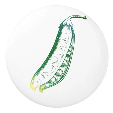 Pea Pod Vegetable Line Art Design Ceramic Knob Zazzle