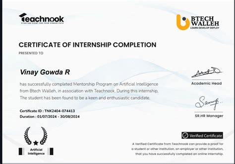 Teachnook Internship Vinay Gowda R