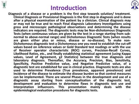 Epidemiological Approaches For Evaluation Of Diagnostic Testspptx