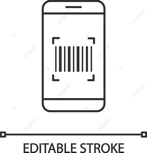 Barcode Scanning App Linear Icon One Dimensional Digital Thin Vector One Dimensional Digital