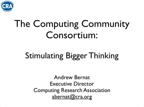 Ccc Computing Research Association