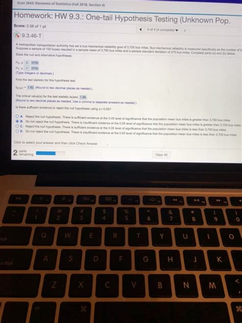 Solved Is There Sufficient Evidence To Reject The Null