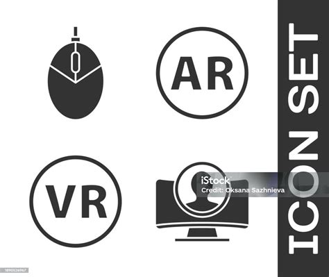 계정 만들기 화면 컴퓨터 마우스 게임 가상 현실 안경 및 Ar 증강 현실 아이콘을 설정합니다 벡터 3차원 형태에 대한 스톡 벡터 아트 및 기타 이미지 Istock