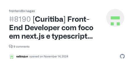Curitiba Front End Developer Com Foco Em Nextjs E Typescript 100 Remoto Projeto De