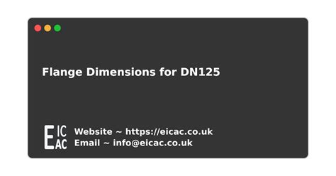 Flange Dimensions For DN125 EICAC