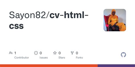 Github Sayon82cv Html Css