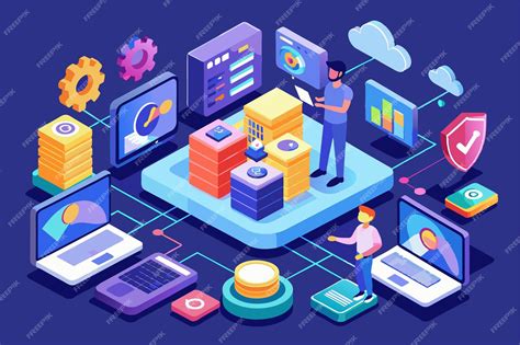 A Creative Isometric Representation Of Software Integration Featuring