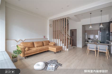 28坪新成屋5年以下北歐風客廳餐廳廚房臥榻樓梯案例圖片驊揚室內裝修設計有限公司驊揚75之1－設計家 Searchome