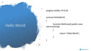 Write Smart Contract With Solidity On Ethereum PPTX