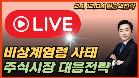 비상계엄령 사태 주식시장 대응전략 Youtube