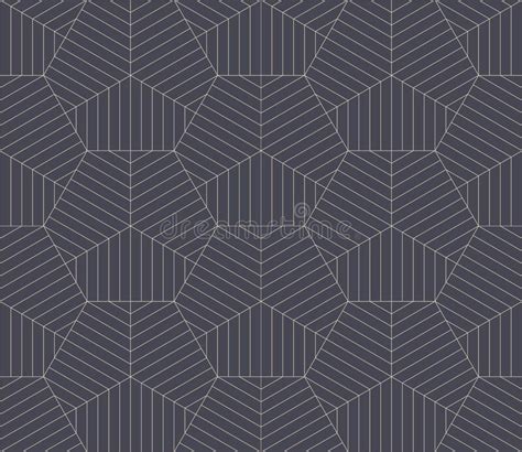 Conceptual Hexagonal Tracery Outline Seamless Pattern Vector Abstract Background Stock Vector