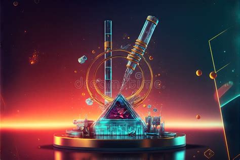 Scientific Device For Medical Research In Laboratory Abstract Microscope Composition Stock