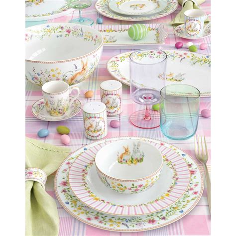 Húsvéti Nyuszi Mintás Porcelán Desszertes Tányér Happy Easter Kerámia