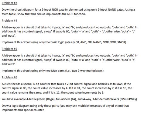 Solved Problem 3draw The Circuit Diagram For A 2 Input Nor