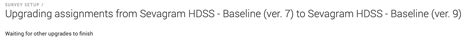 unable to upgrade the assignments survey management survey
