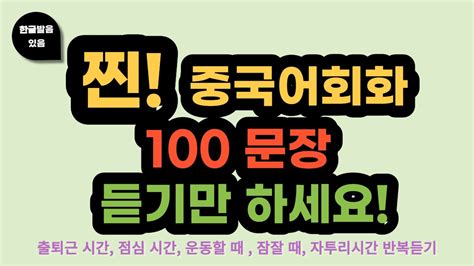 찐 중국어회화 100문장 듣기만 하세요 중국어 기초ㅣ중국어 배우기ㅣ기초생활중국어회화 ㅣ중국어 반복 듣기 Youtube